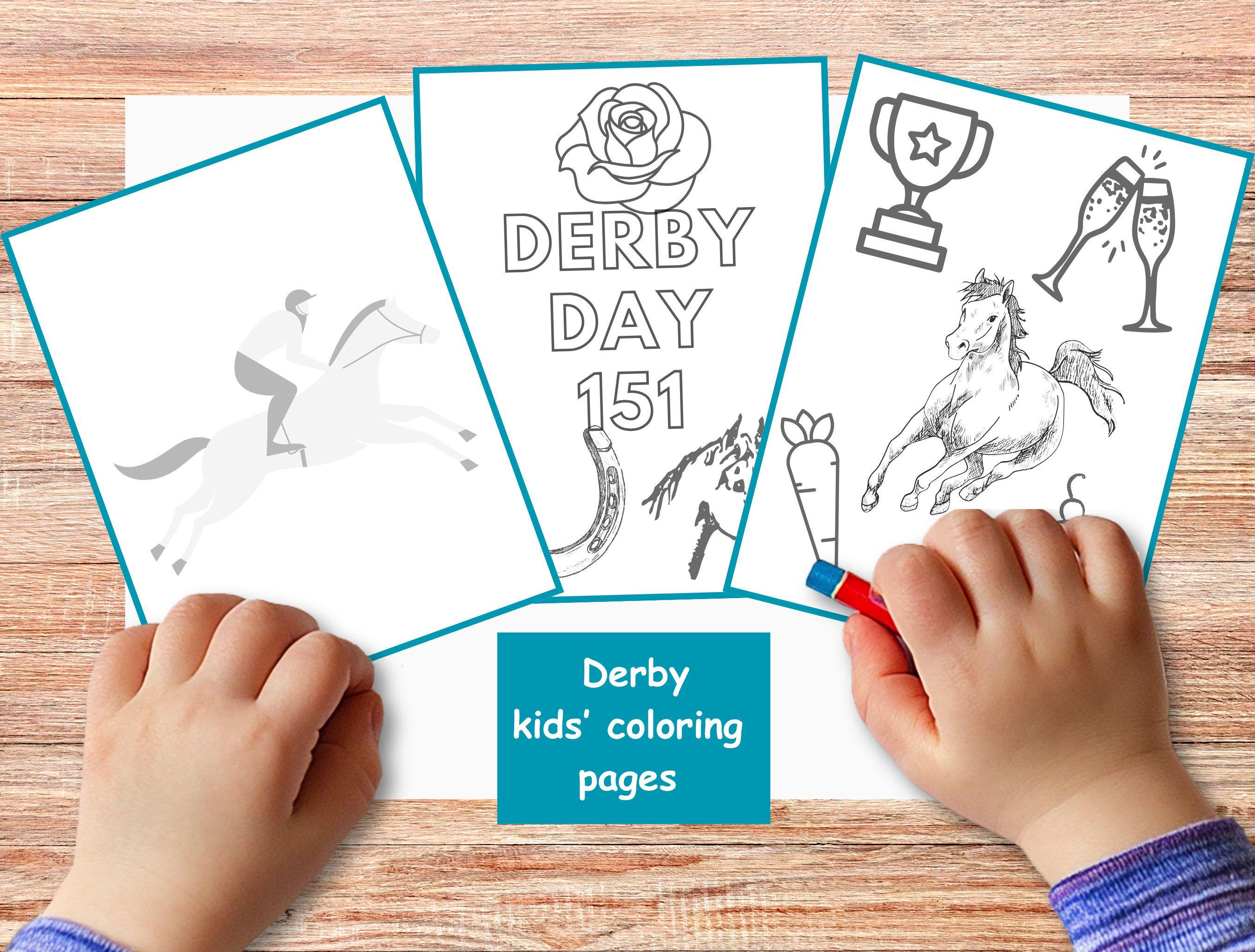 Derby Day Printables Coloring Pages - Activity for Kids or Decorations ...