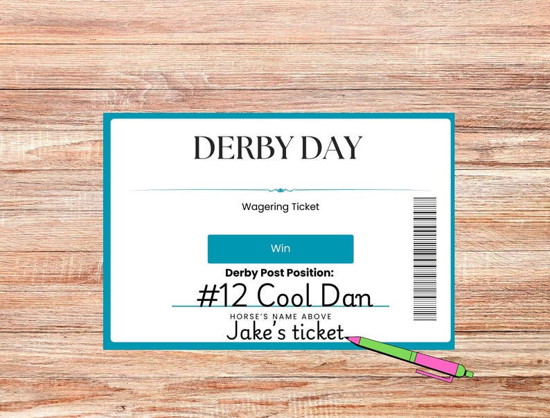 Derby Party Printable Betting or Wagering Tickets Bundle to Place Your ...
