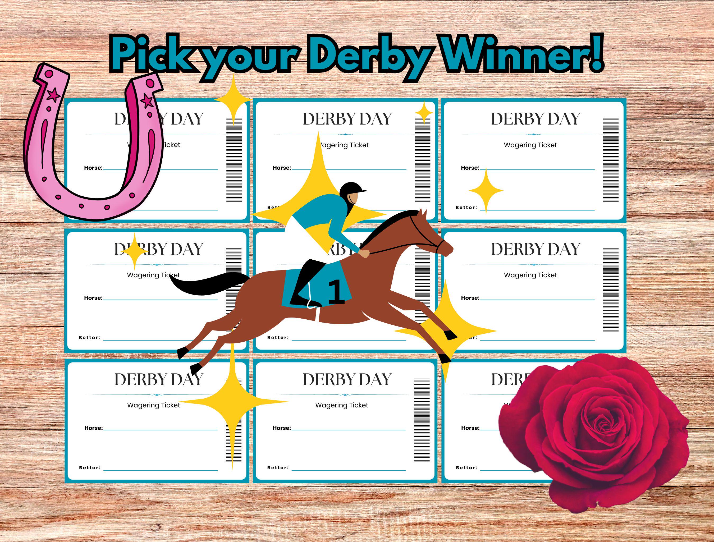 Derby Party Printable Betting or Wagering Tickets Bundle to Place Your ...
