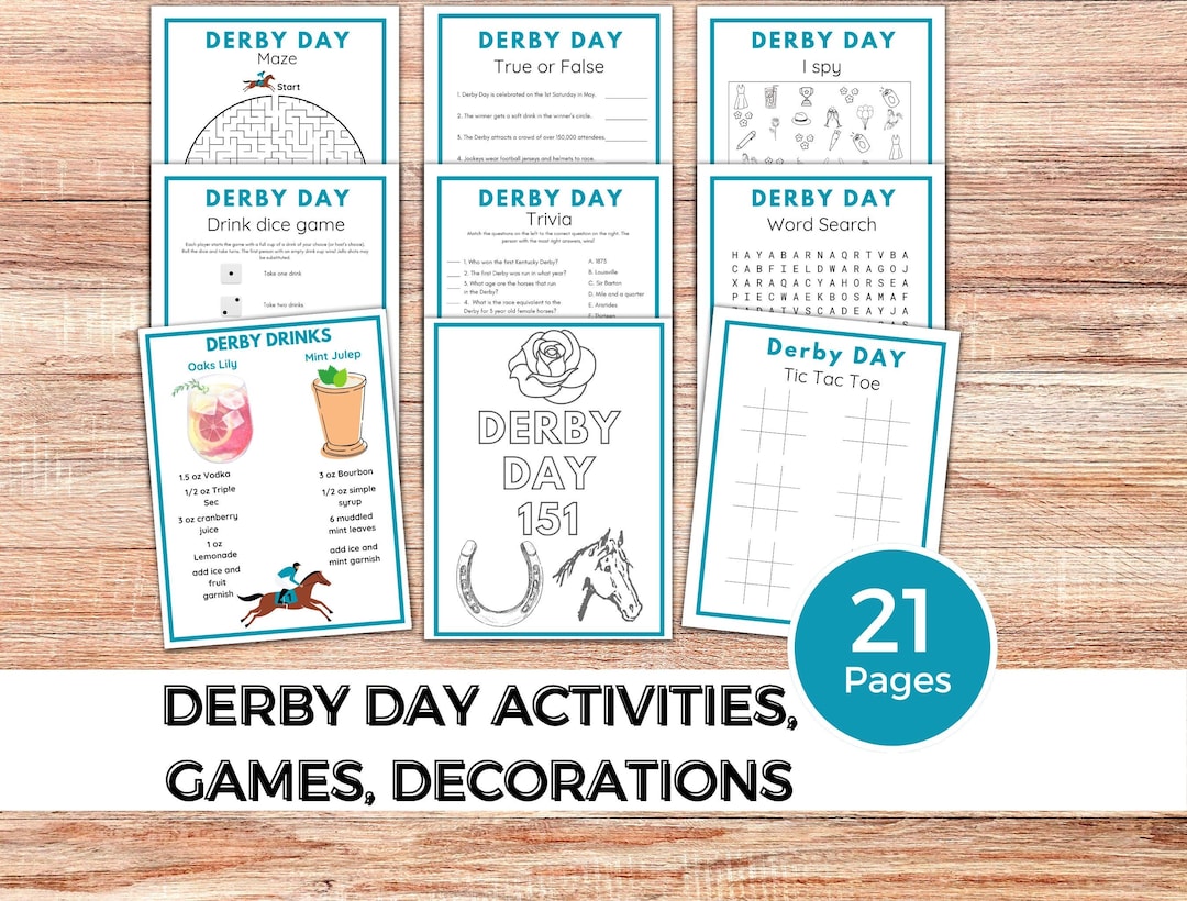 Derby Day Bundle of Fun - Games and Activities for Kids and Adults ...
