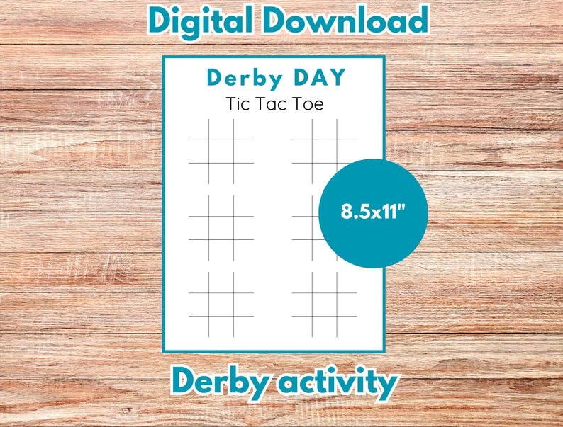 Derby Day Printable Kids Activity Tic Tac Toe - Etsy
