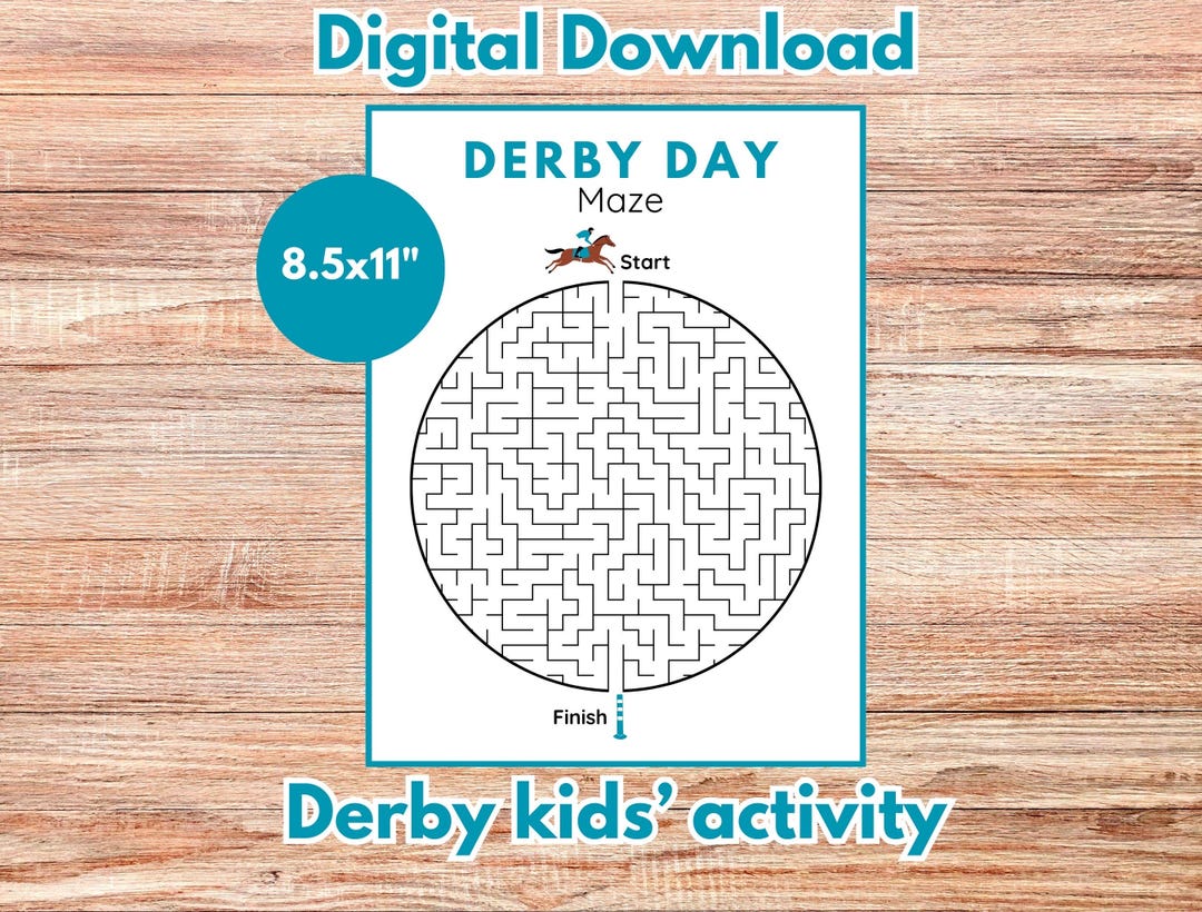 Derby Day Printable Kids Activity Horse Racing Maze Game - Etsy