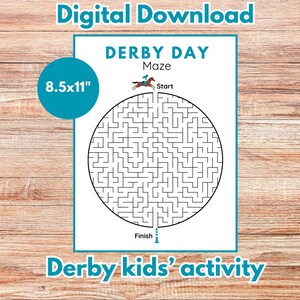 Derby Day Printable Kids Activity Horse Racing Maze Game - Etsy