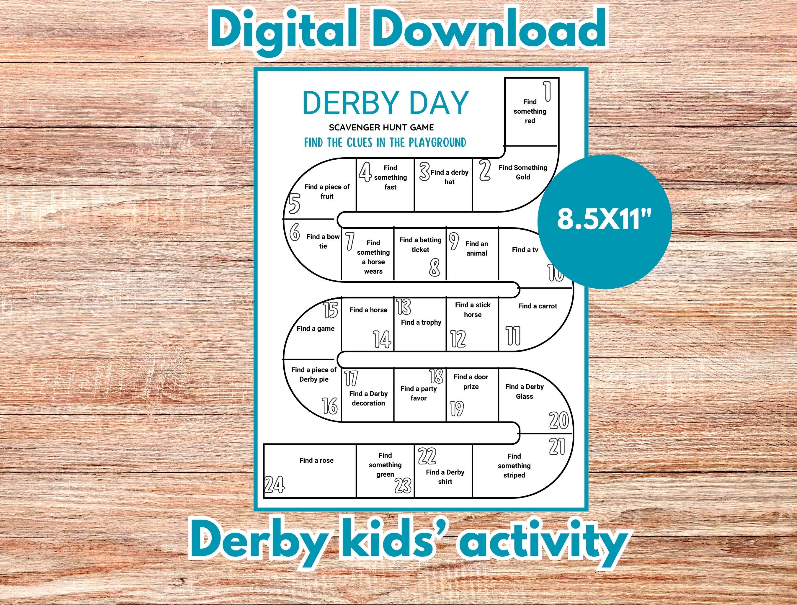 Derby Day Printable Kids Activity Scavenger Hunt - Etsy