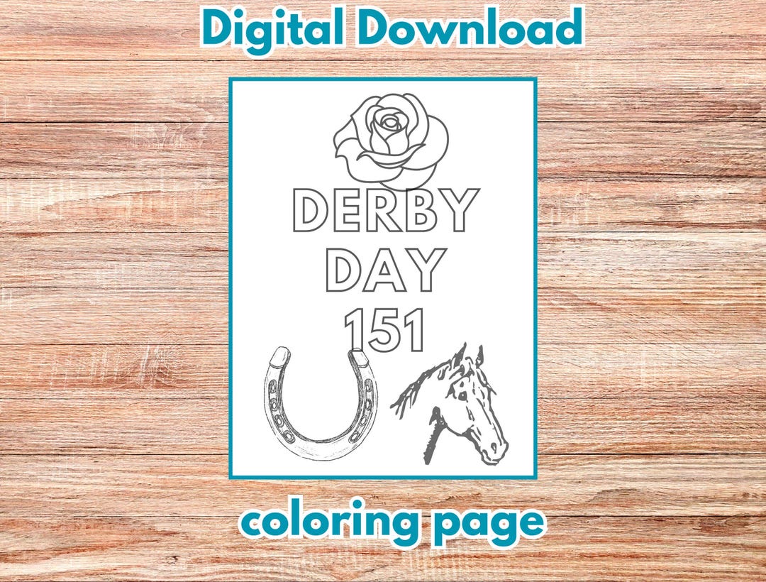Derby Day Printables 151st Derby Single Coloring Page - Activity for ...