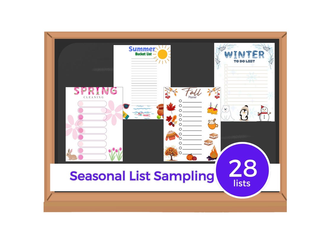Task List Bundle Seasonal Spring, Summer, Fall, Winter - Planning ...