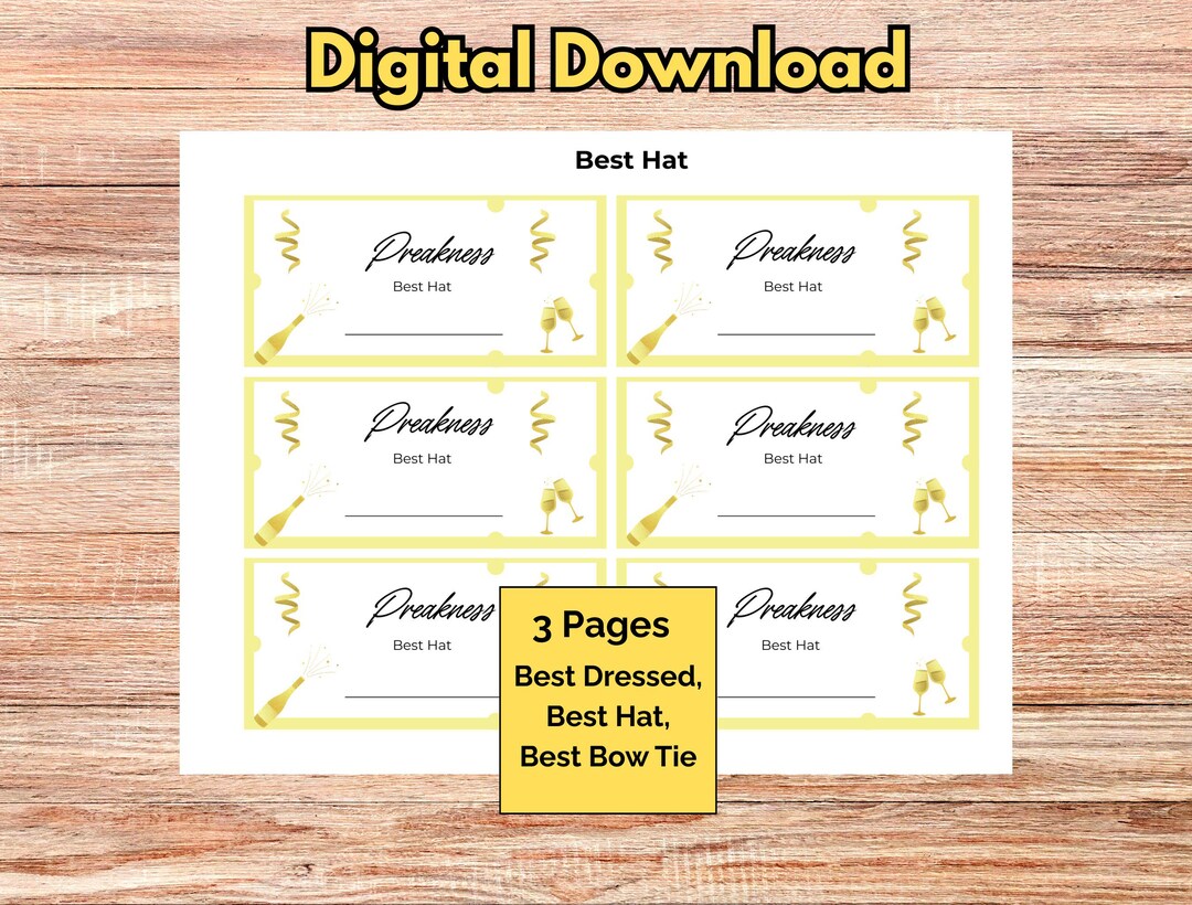 Preakness Party Printable Voting Slips for Best Dressed, Best Hat, and ...