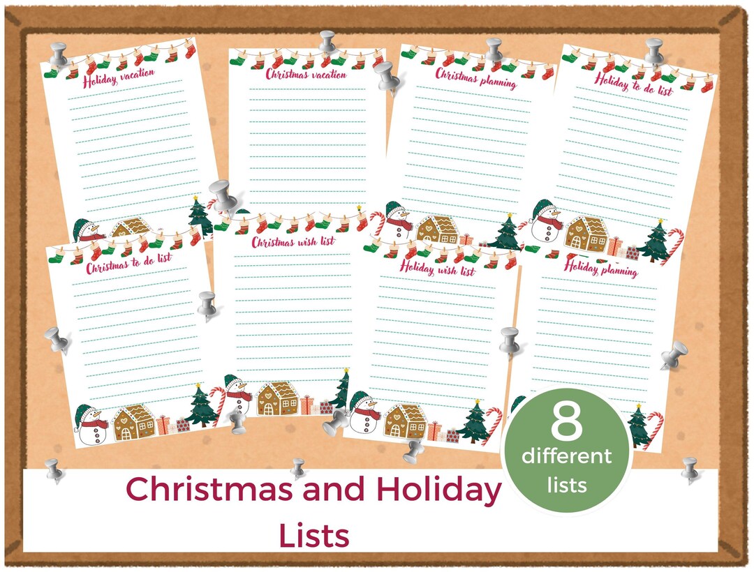 Christmas and Holiday Printable List Bundle With Wish Lists, to Do ...