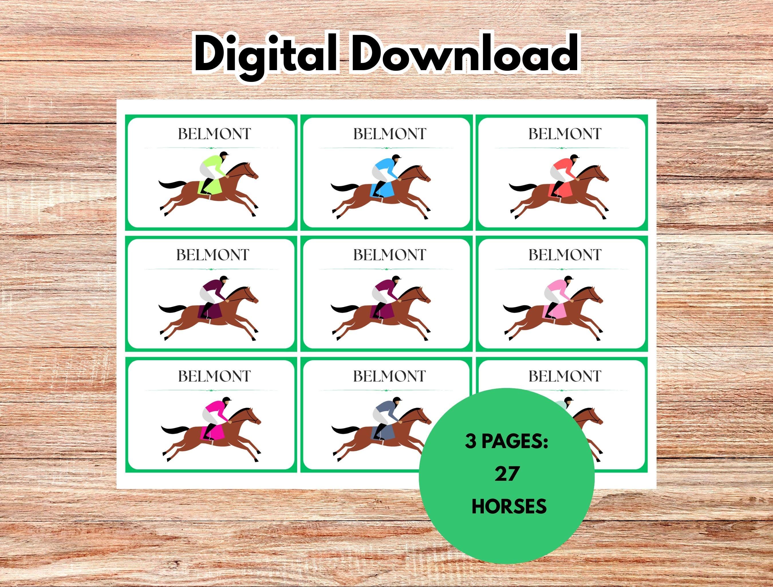 Belmont Stakes Printables Horses With Racing Silks for Decorations on ...