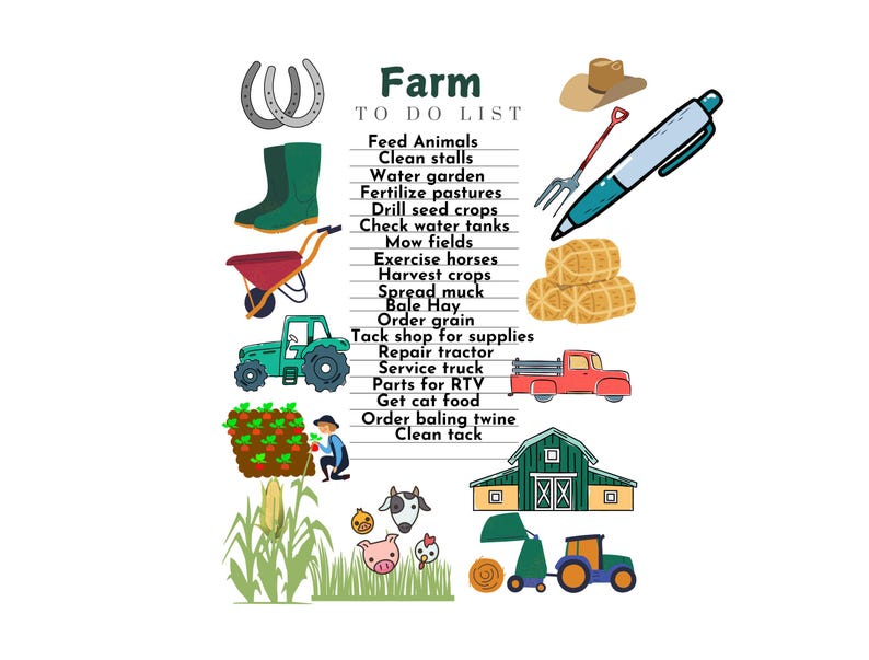 Farm to Do List Printable - Gardening, Seeds, Crops, Homesteading ...