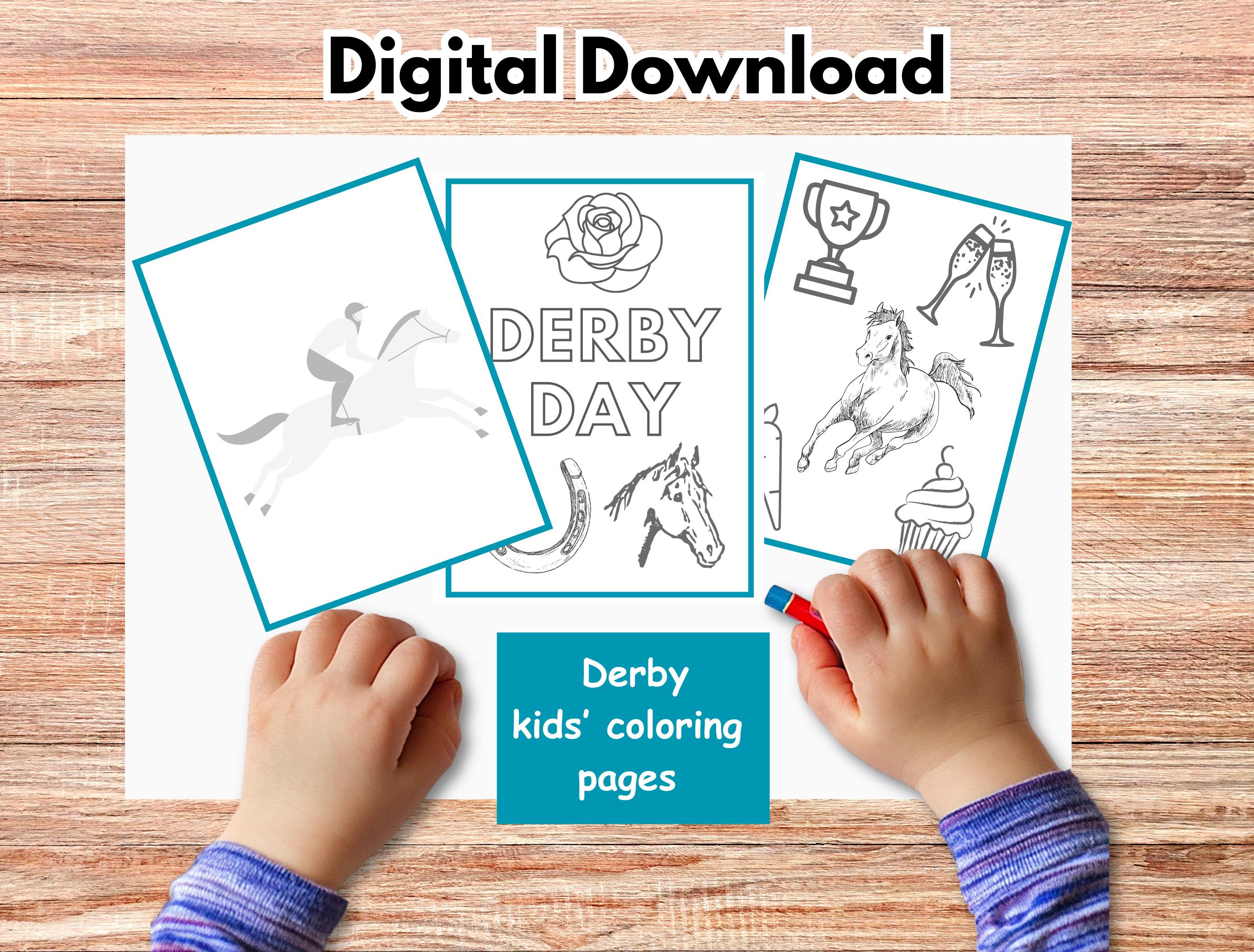 Derby Day Printables Coloring Pages - Activity for Kids or Decorations ...