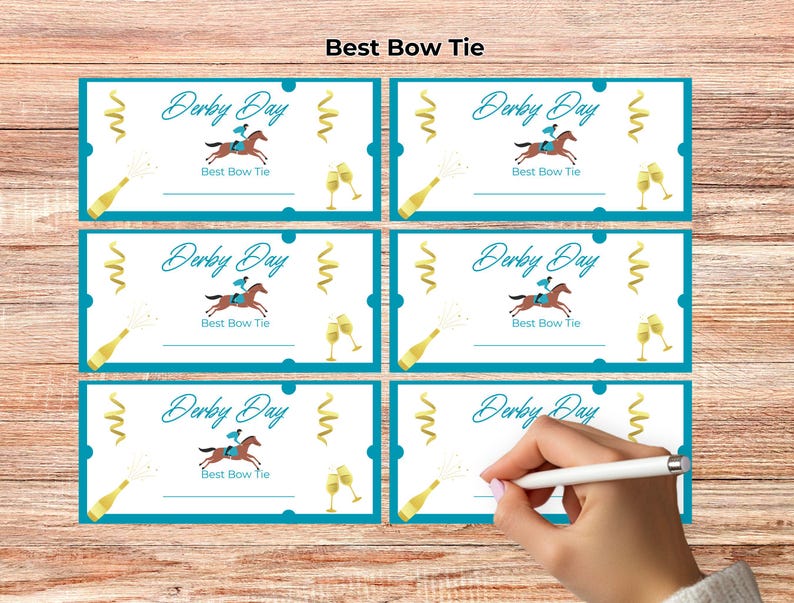 Derby Party Printable Best Dressed, Best Hat, Best Bow Tie Voting Cards ...