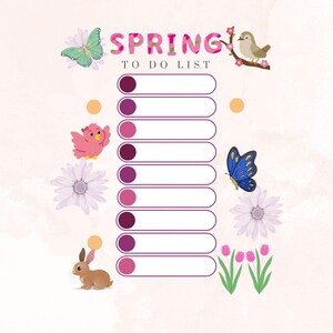 Spring to Do List Printable, Seasonal Printable List, Spring Checklist ...