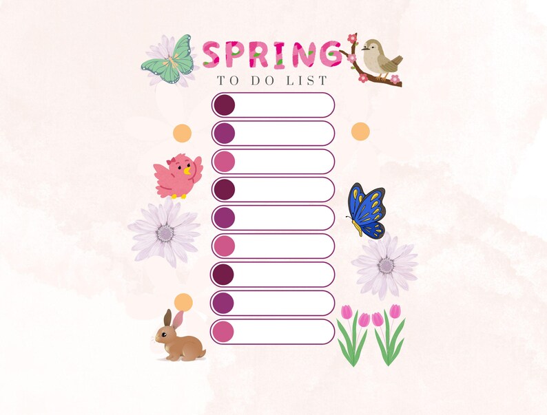 Spring to Do List Printable, Seasonal Printable List, Spring Checklist ...