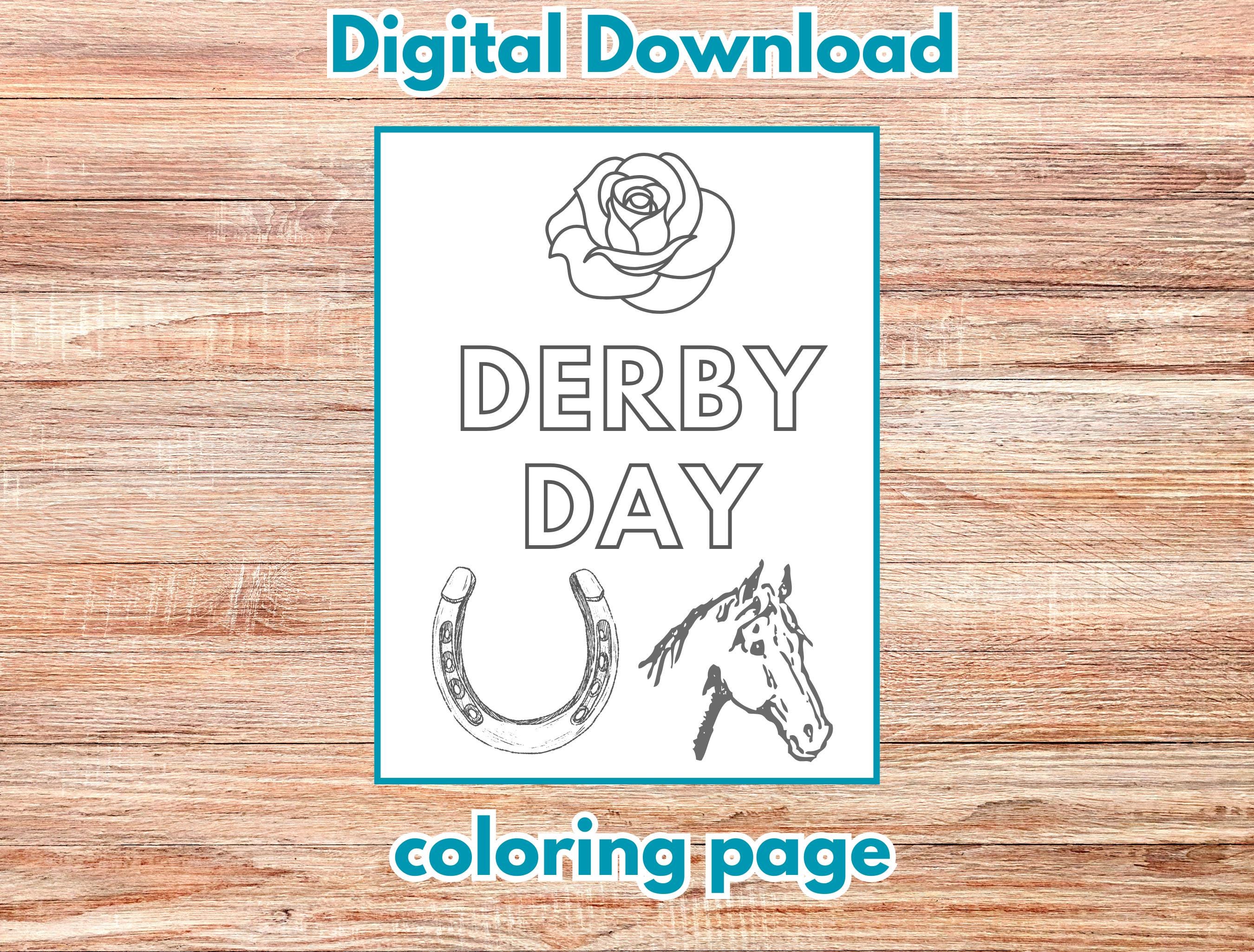 Derby Day Printables Coloring Pages - Activity for Kids or Decorations ...