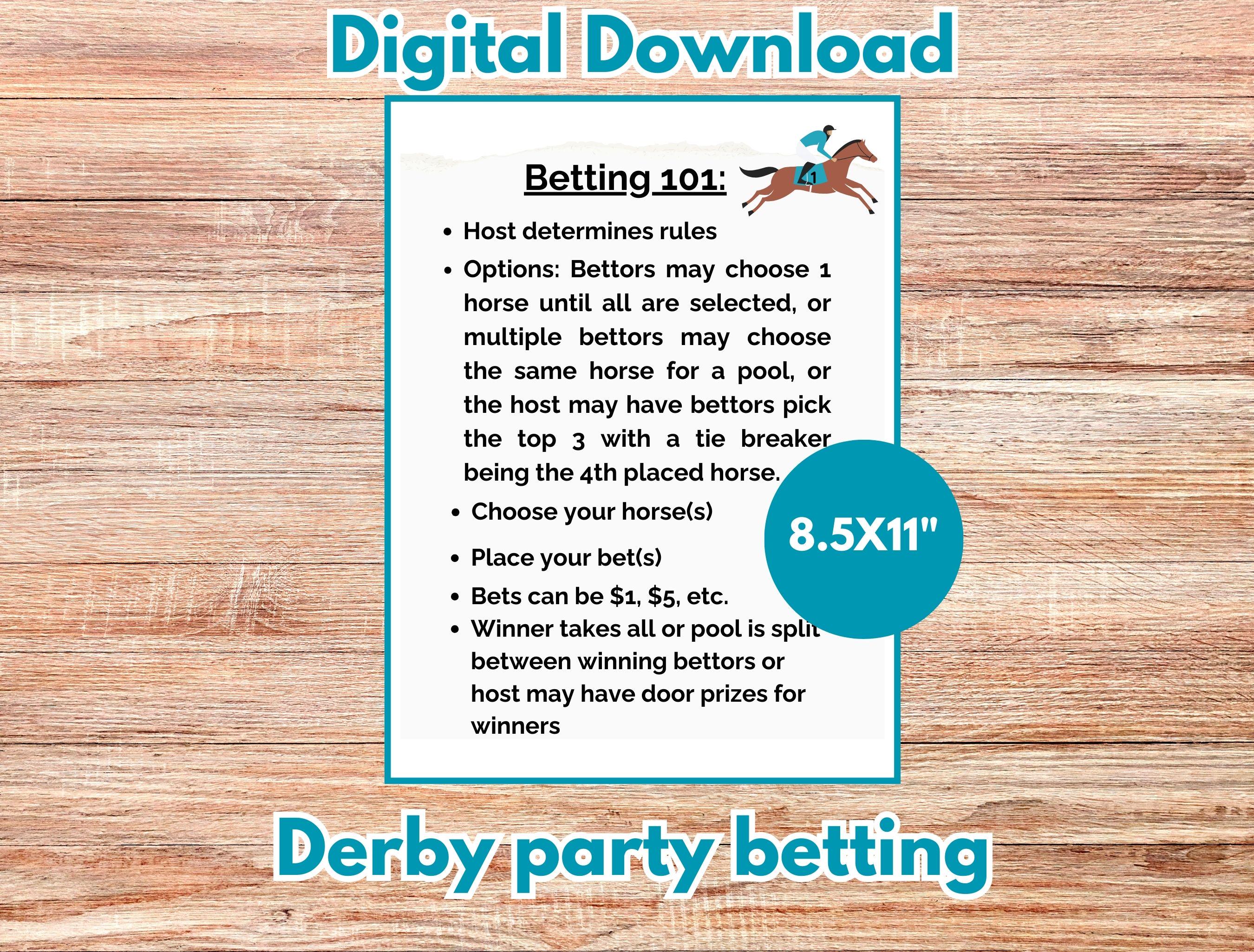 Derby Party Printable Betting or Wagering Tickets Bundle to Place Your ...