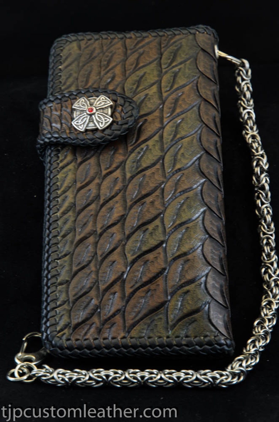 Biker-style Wallet Featuring 12 Card Pockets, Zippered Compartment and ...