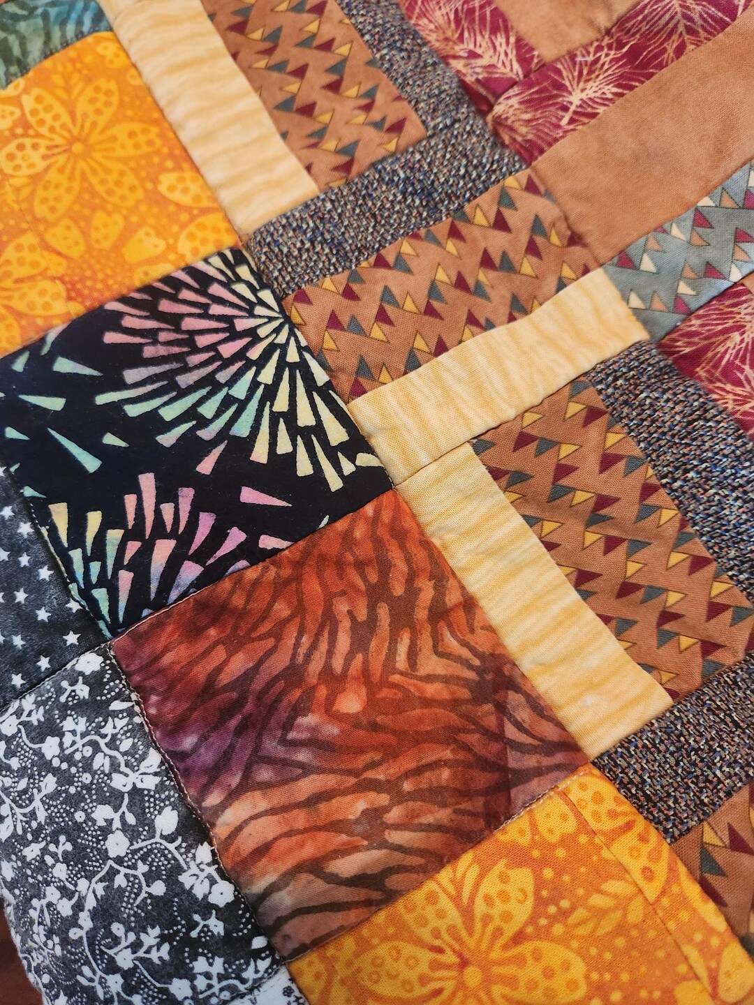 Southwestern Rag and Rail-fence Combo Quilt - Etsy