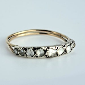 Antique Rose Cut Diamond Band in Yellow Gold Victorian Era - Etsy