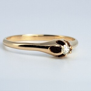 Antique Old European Cut Diamond Belcher Mount Ring in 14K Gold - Etsy