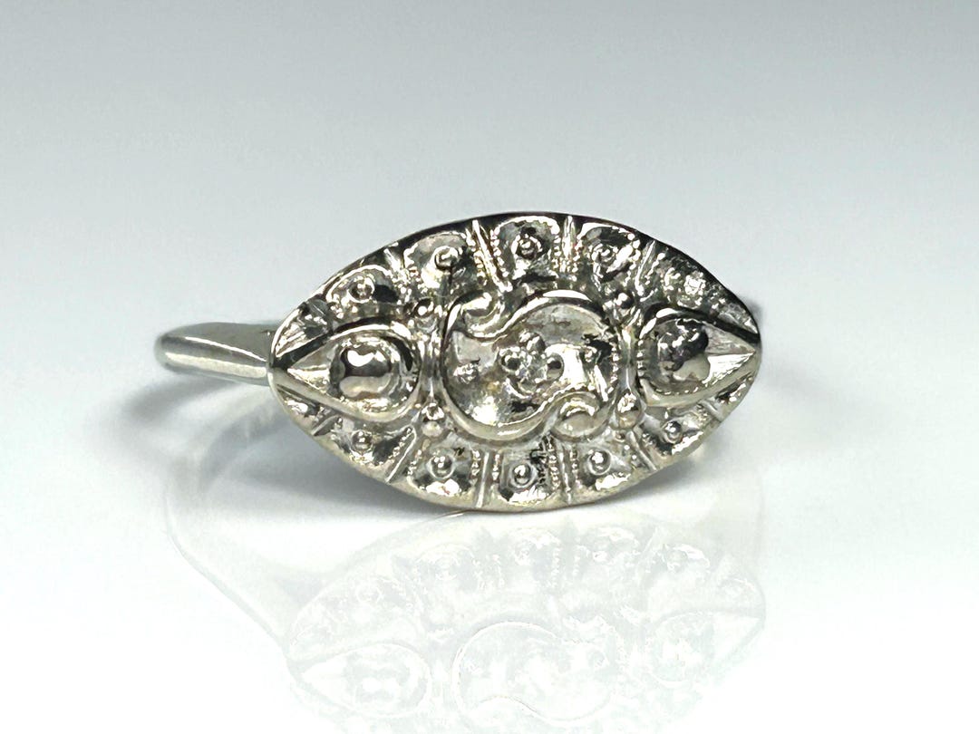 Art Deco Diamond Princess Ring in 14K White Gold - Etsy