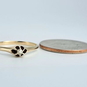 Antique Old European Cut Diamond Belcher Mount Ring in 14K Gold - Etsy