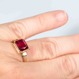 Antique East West Ruby Ring in Yellow Gold Edwardian Era - Etsy