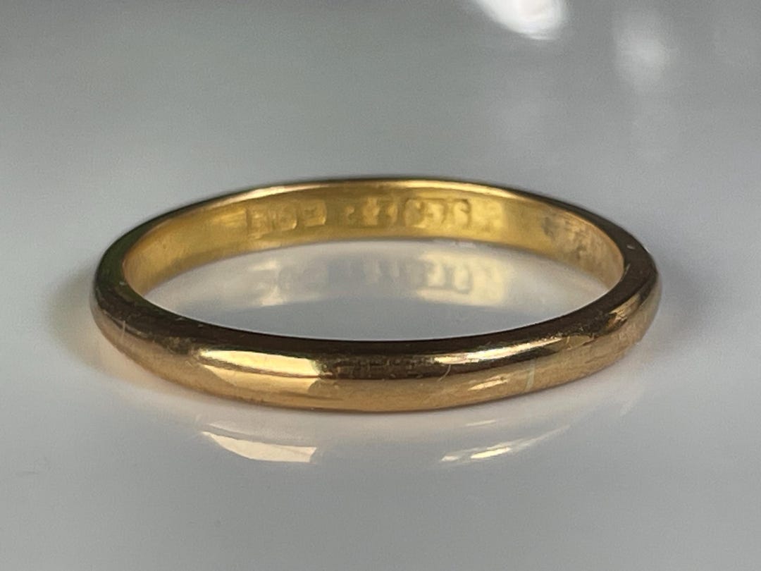 Antique 22K Gold Band With Dublin Assay Marks Gold Ring Size 8.5 - Etsy