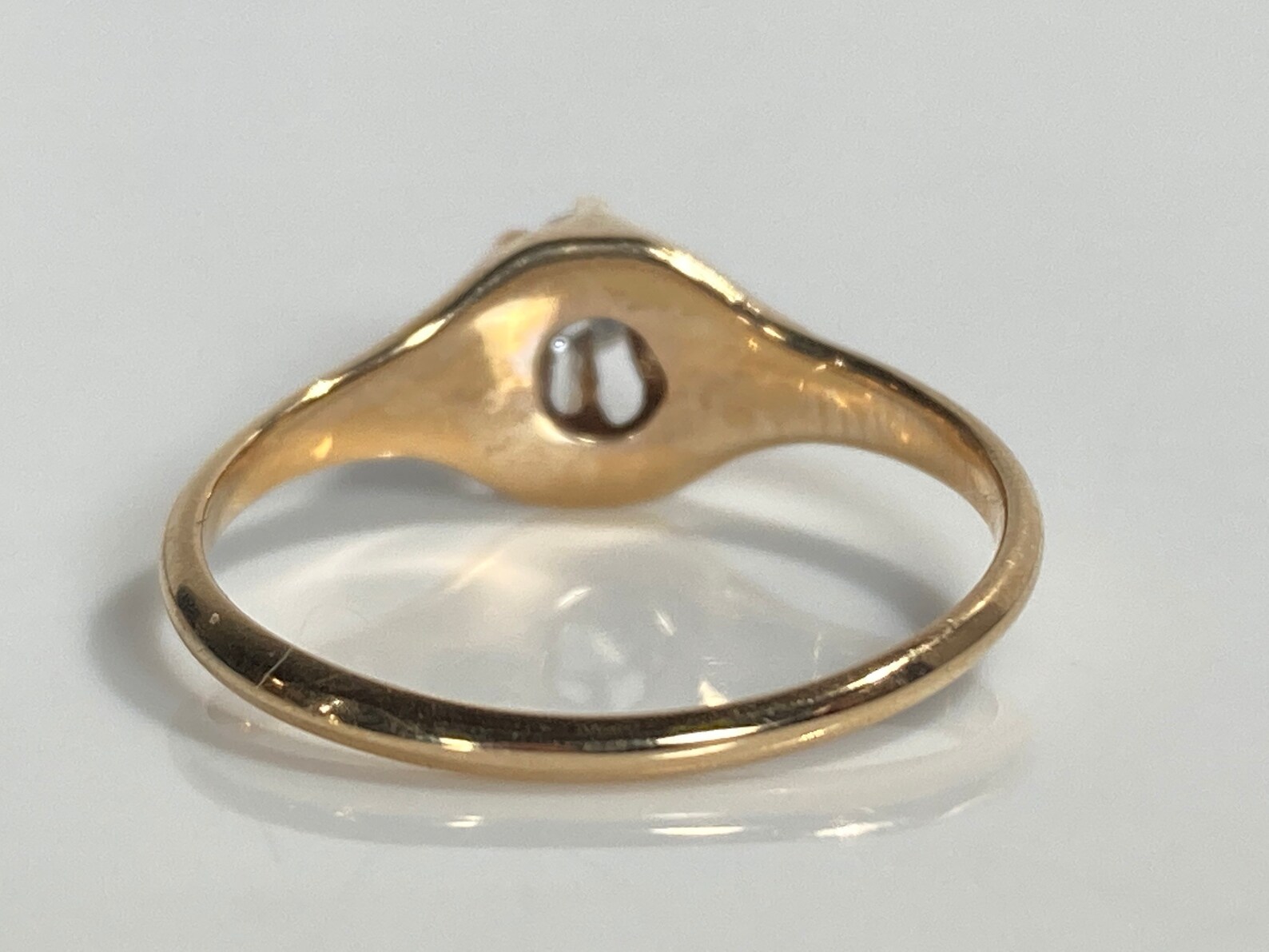 Antique .25ct Old European Cut Diamond Belcher Mount Ring in - Etsy