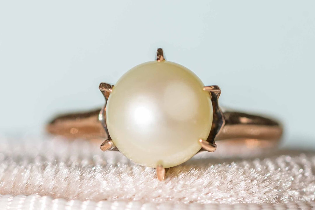 Antique Edwardian Large Pearl Ring in 14K Yellow Gold - Etsy