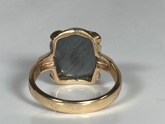 Victorian Jet Intaglio Ring in 14K Yellow Gold - Gem