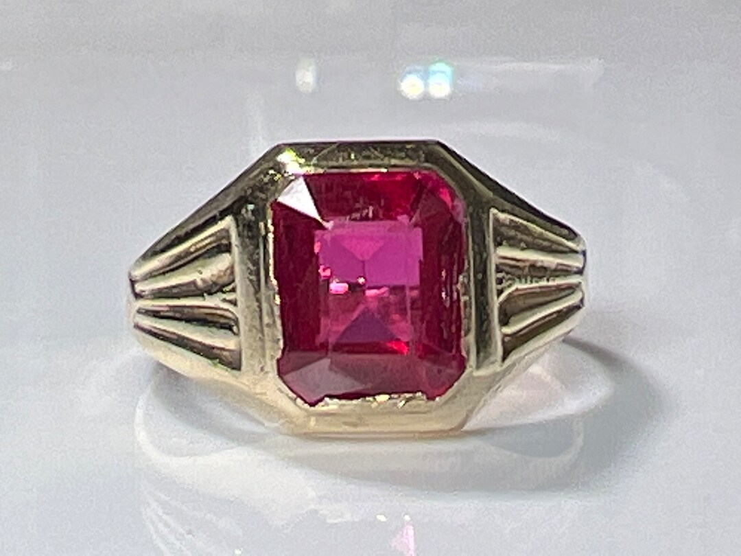 Antique Edwardian Ruby Ring in Yellow Gold - Etsy