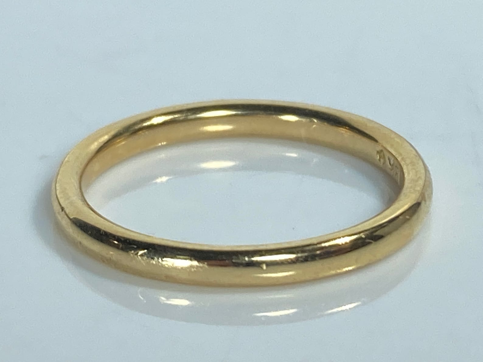 Vintage 18K Yellow Gold Rounded Band - Etsy