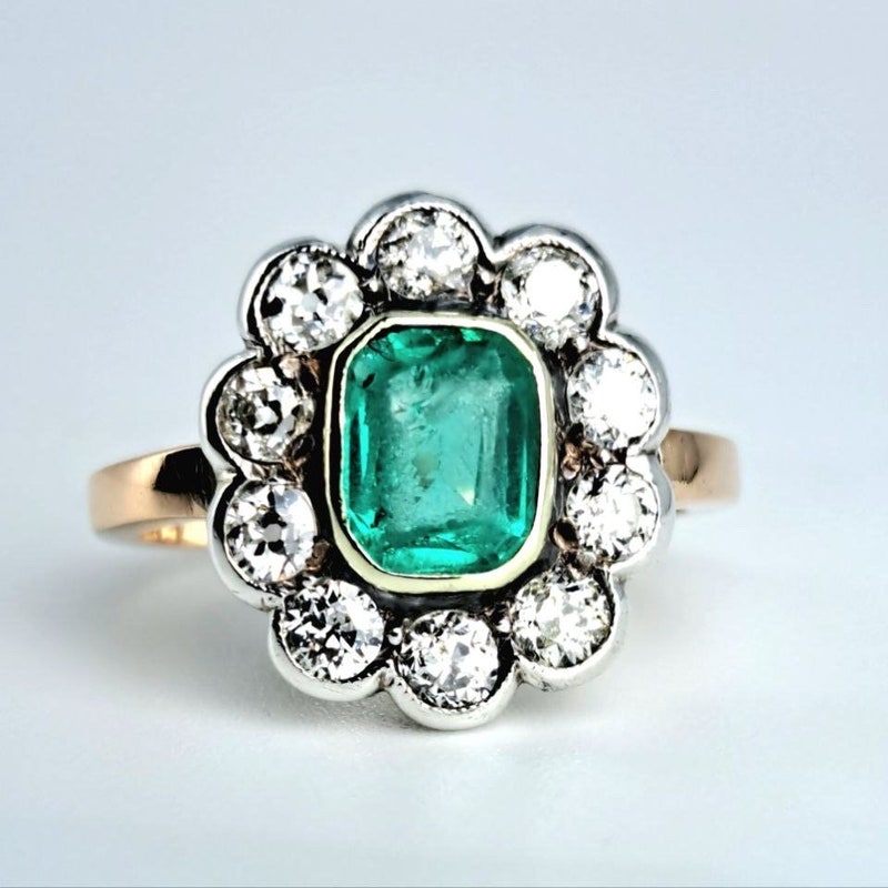 Antique Emerald Ring - Etsy
