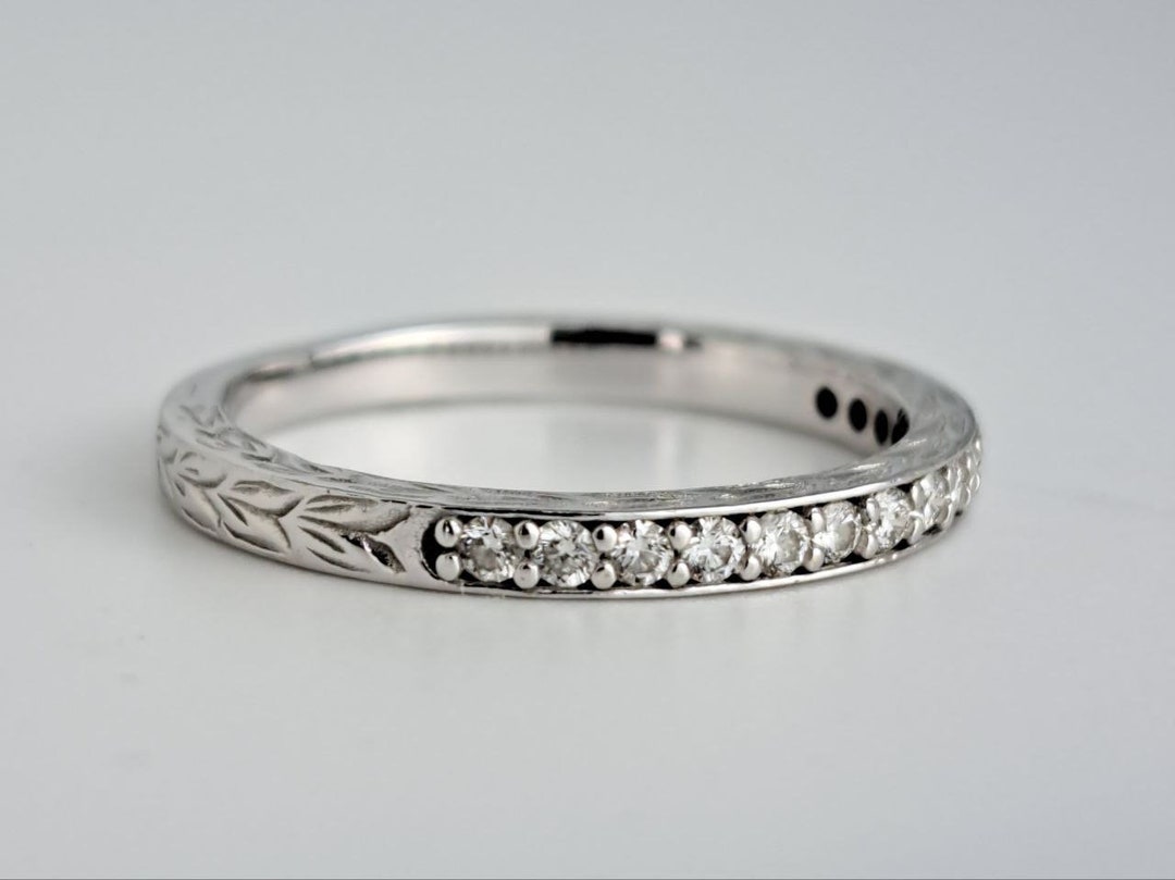 Vintage Na Hoku Diamond Band in 14K White Gold - Etsy