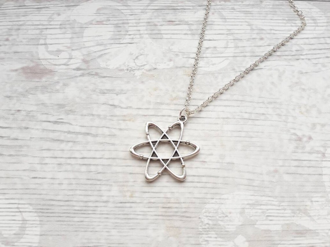 Atom Necklace Science Jewellery Chemistry Jewelry Geeky - Etsy UK