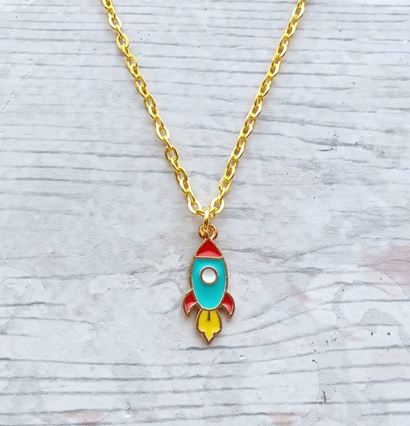 Spaceship Necklace, Rocket Necklace, Galaxy Jewellery, Sci-fi Geek ...