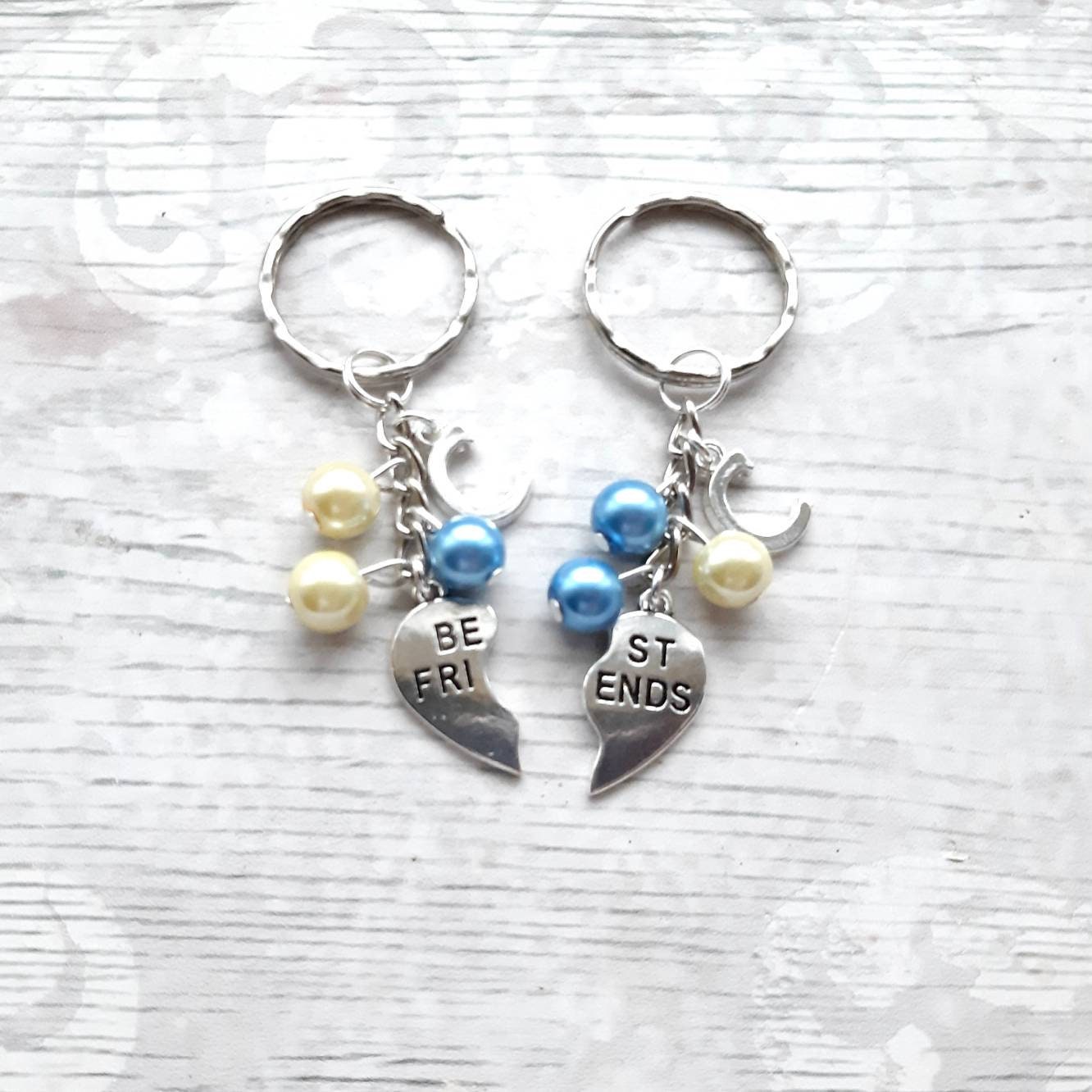 Personalised Best Friend Keyrings BFF Keychain Friends - Etsy UK