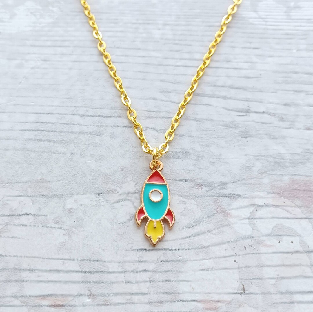 Spaceship Necklace, Rocket Necklace, Galaxy Jewellery, Sci-fi Geek ...