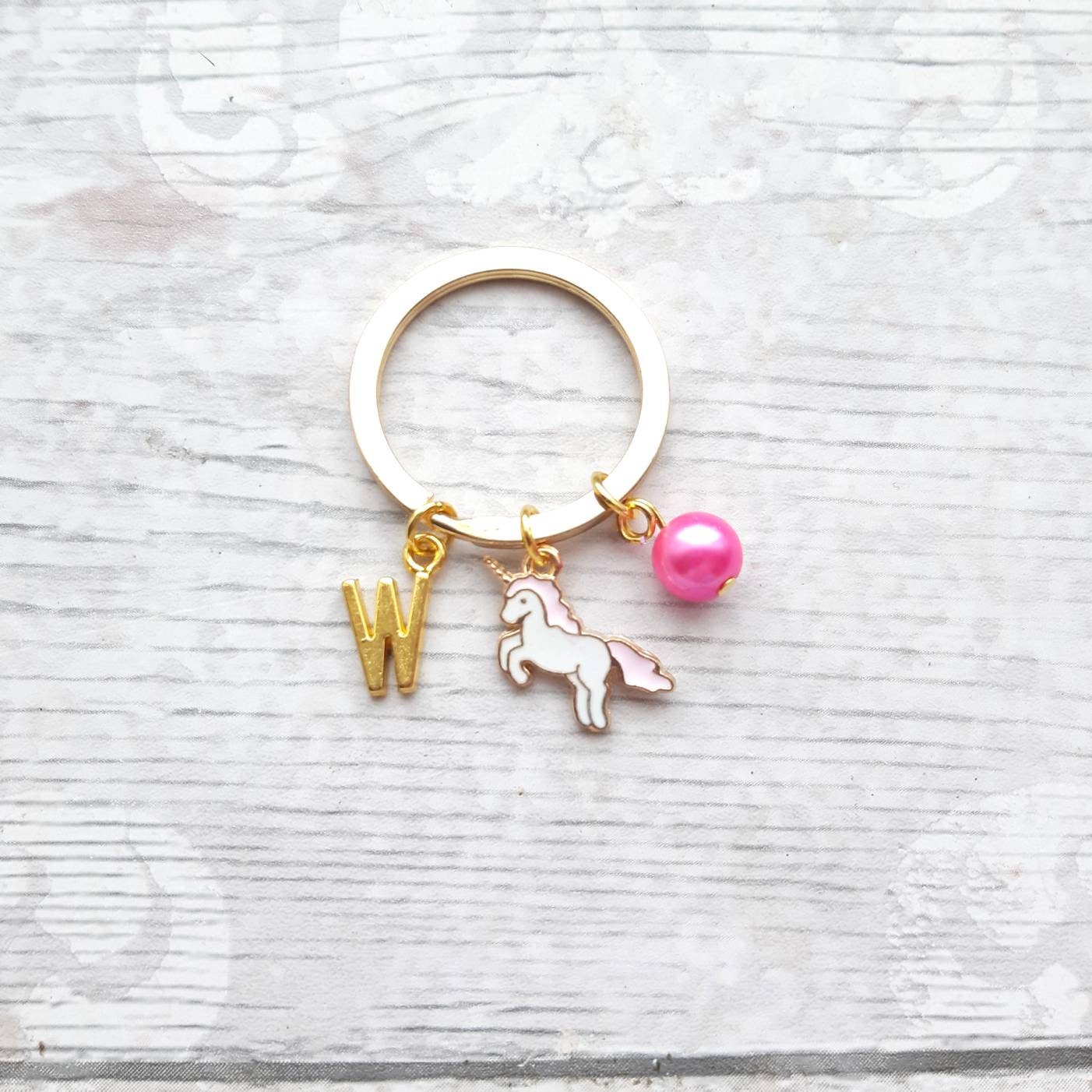 Unicorn Keyring Unicorn Keychain Personalised Initial - Etsy UK