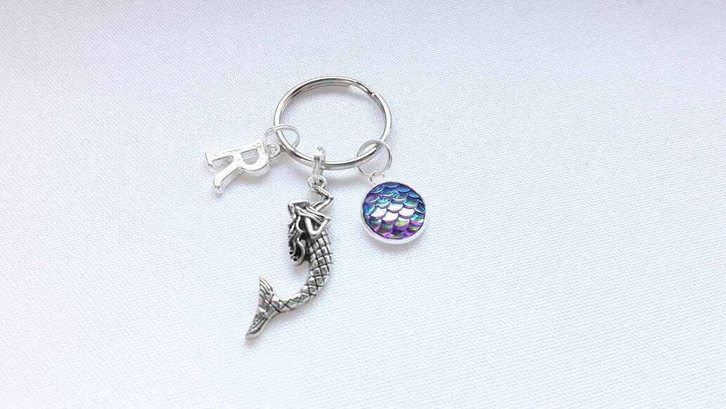 Mermaid Keyring, Mermaids Scales Keychain, Personalised Bag Charm ...