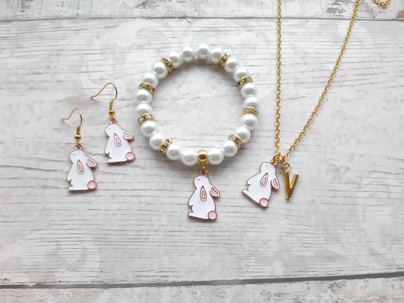 Rabbit Necklace, Easter Jewellery, Bunny Necklace, Easter Bunny Gift ...