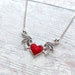 Winged Heart Necklace, Devil Heart With Horns Necklace, Halloween ...