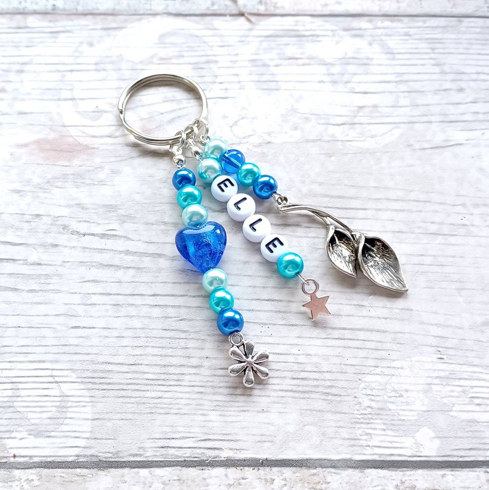 Personalised Name Keyring Beaded Keychain Gifts for Her - Etsy UK