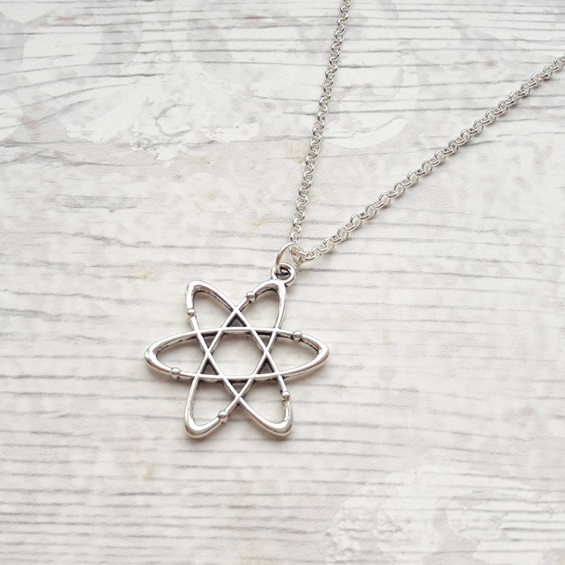 Atom Necklace Science Jewellery Chemistry Jewelry Geeky - Etsy UK
