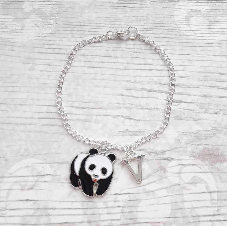Panda Bracelet Personalised Jewellery Personalized Initial - Etsy Singapore