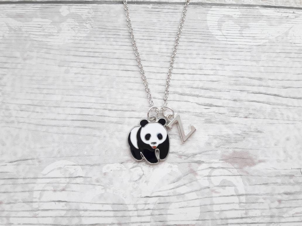Panda Necklace, Personalised Jewellery, Personalized Initial Jewelry ...