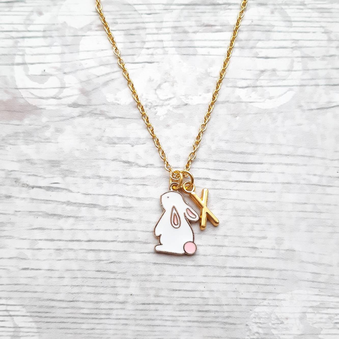 Rabbit Necklace, Easter Jewellery, Bunny Necklace, Easter Bunny Gift ...