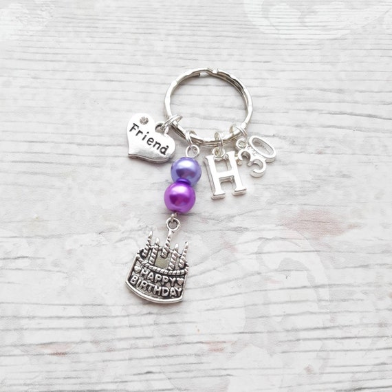 Birthday Keyring Happy Birthday Bag Charm Personalised - Etsy