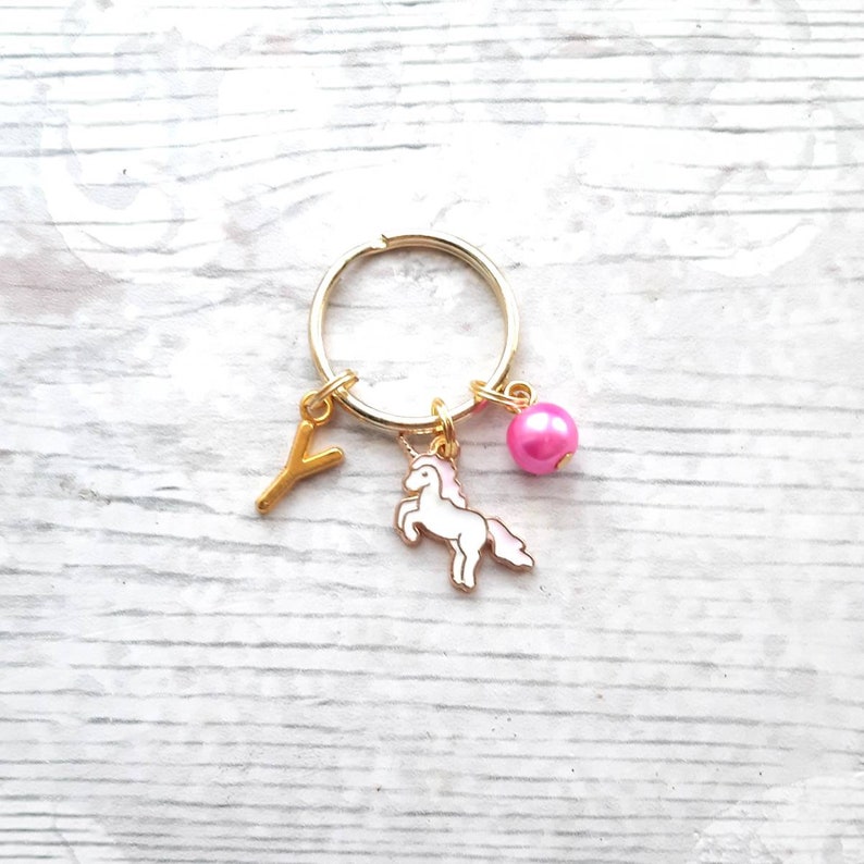 Unicorn Keyring Unicorn Keychain Personalised Initial - Etsy UK
